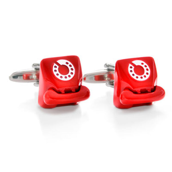 Retro Telephone Red Cufflinks